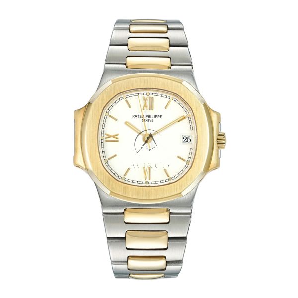 Patek Philippe Nautilus 3800/1JA, Steel and Yellow Gold, White Dial, 36 ...